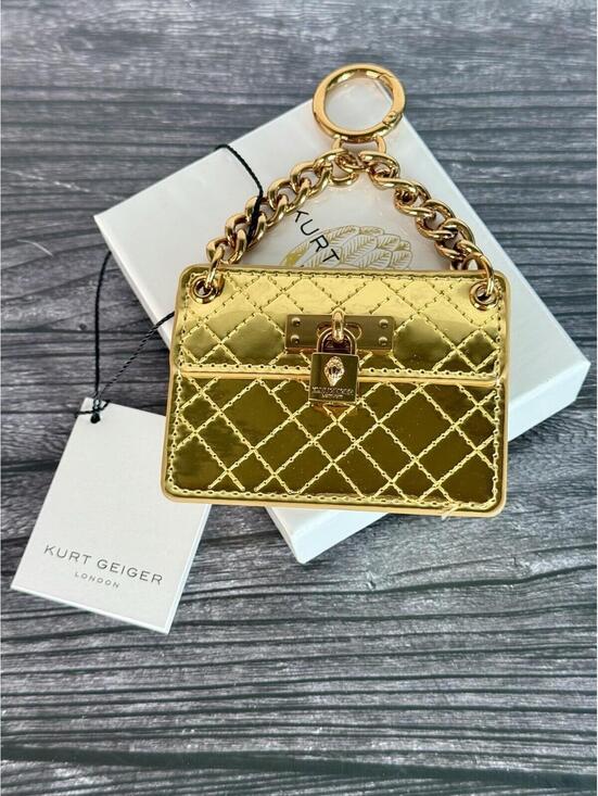 Kurt Geiger | Accessories | Nwt Kurt Geiger Brixton Gold Charm Keychain ...
